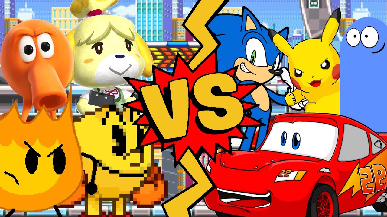 M.U.G.E.N Battles | Firey/Pac-Man/Q*Bert/Isabelle vs Bloo/Sonic Teen ...
