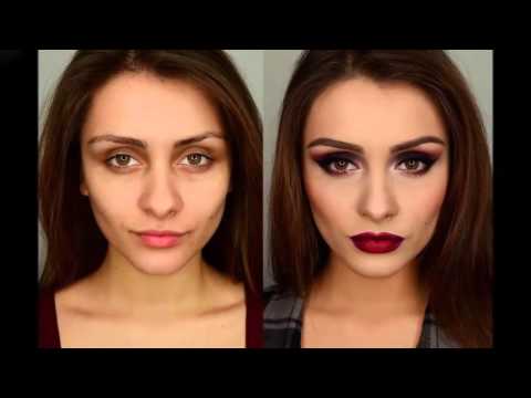 Before and after applying makeup / Pred a po použití makeupu časť. 1 ...
