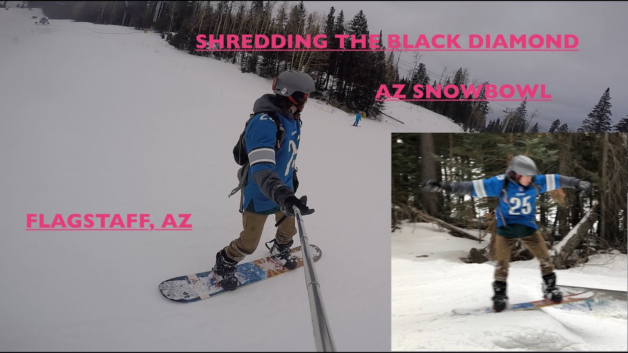 Snowboarding the Black Diamond at the Arizona Snowbowl, Flagstaff, AZ ...