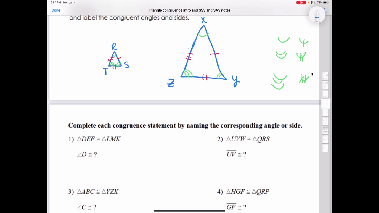 Triangle Congruencies Introduction - YouTube