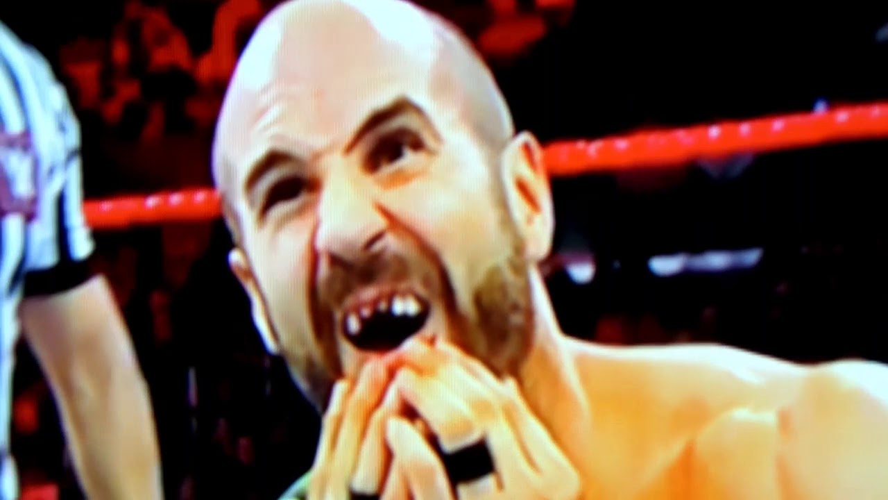 WWE No Mercy Cesaro Loses Front Teeth!!!! HD - YouTube
