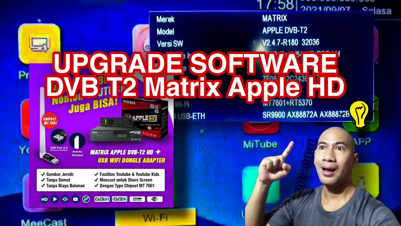 upgrade software dvb t2 matrix apple hd - YouTube