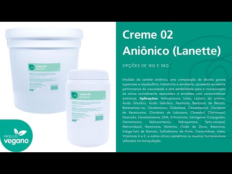 Verdde Bases Galênicas - Creme 02 Aniônico (Lanette) para Farmácias de Manipulação