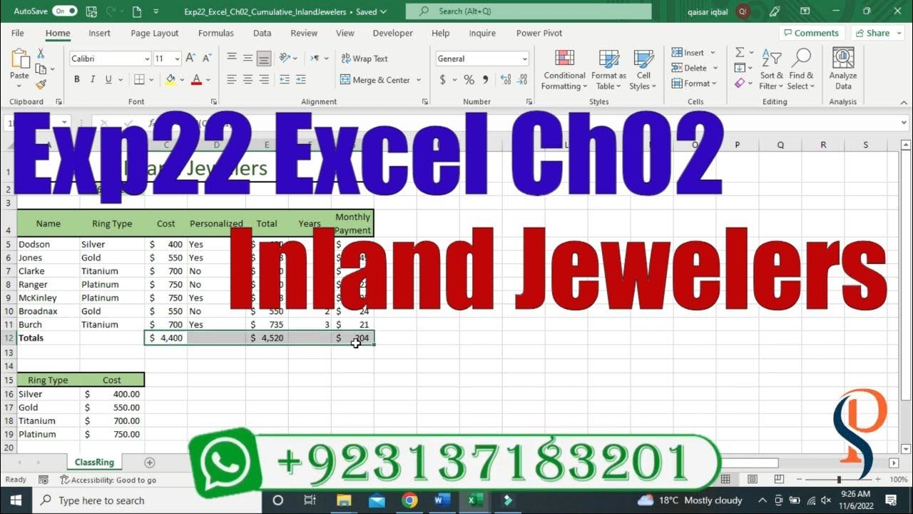 Exp22_Excel_Ch02_CumulativeAssessment_Inland_Jewelers | ch02 inland ...