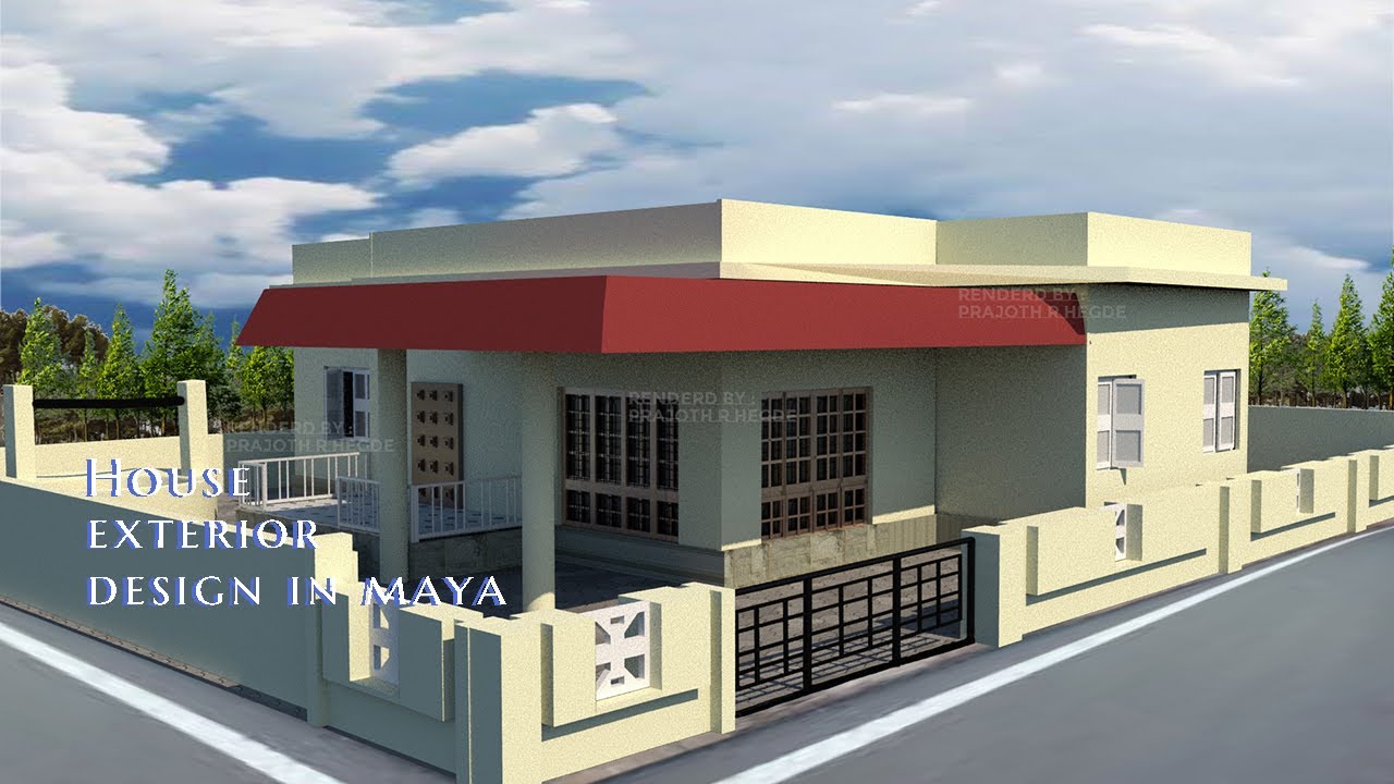 House exterior in maya\3d model\Architecture - YouTube