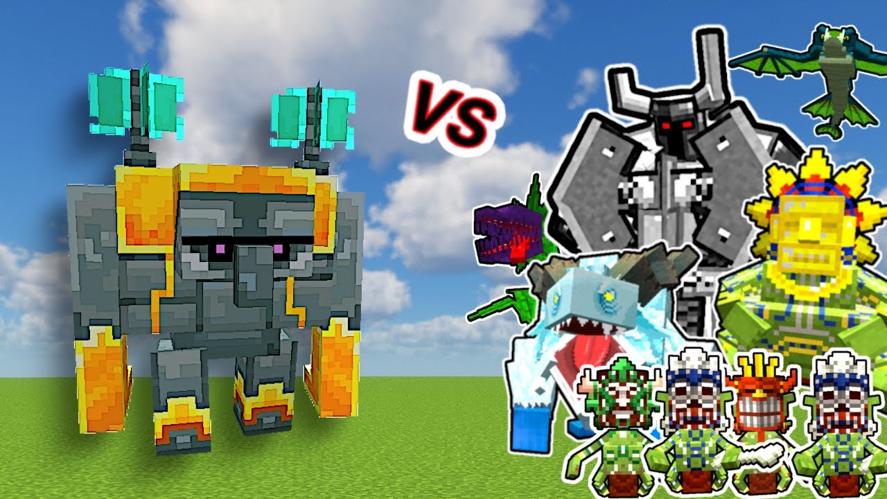 Squall Golem(Minecraft Dungeons) Vs. Mowzie's Mobs - YouTube