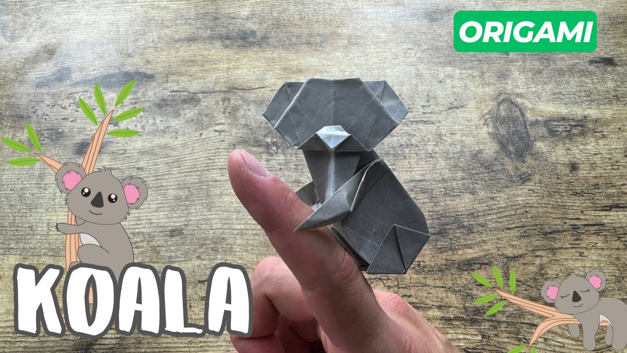 ORIGAMI KOALA EASY PAPER TUTORIAL | DIY ORIGAMI KOALA AUSTRALIAN ANIMAL - YouTube