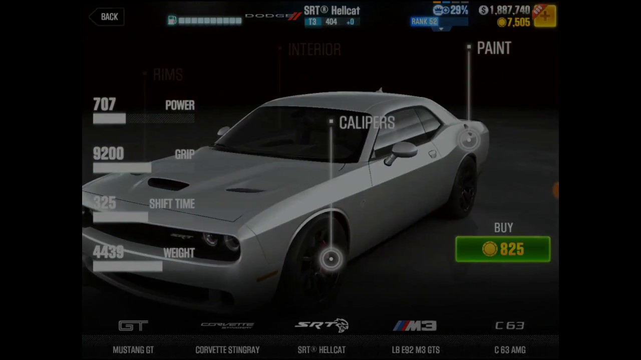 CSR2 Racing - T3 - Dodge SRT Hellcat - No Fusion Stage 5 Best Tune ...