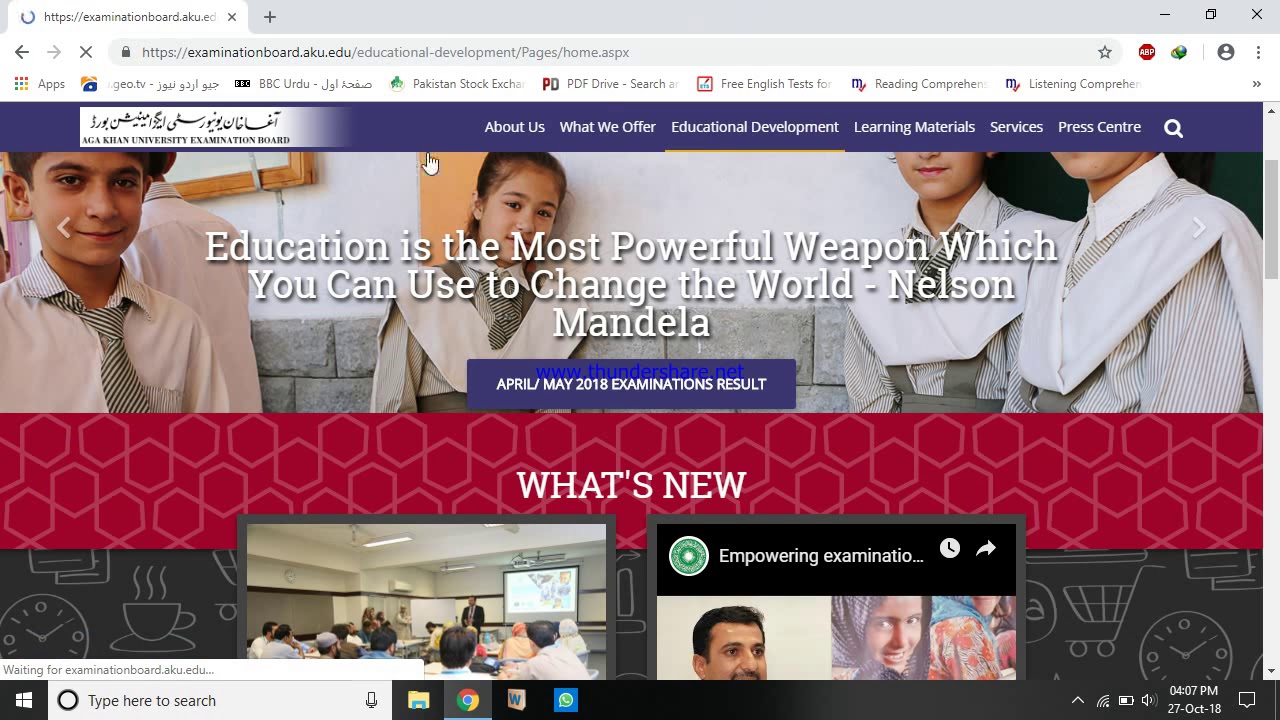 The Aga Khan University Examination Board (AKU-EB) Detailed information ...