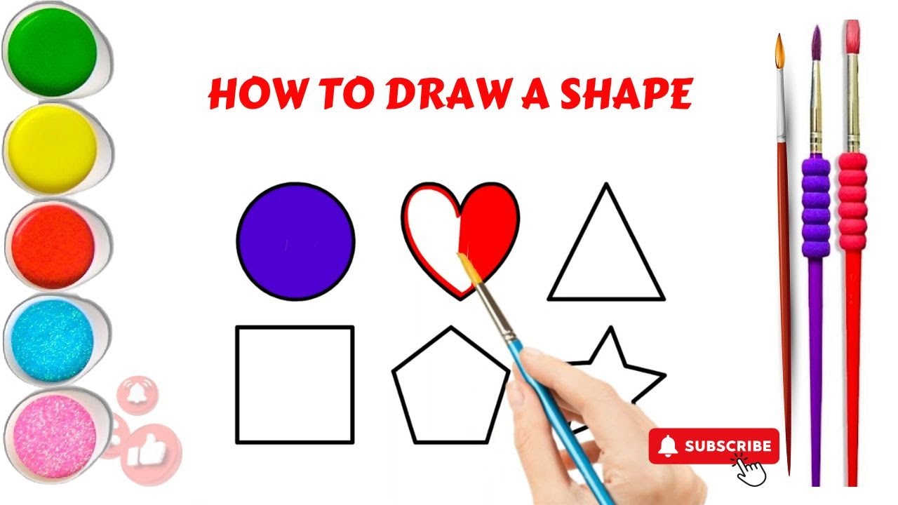 Shape Drawing, Coloring, Painting For Kids | How To Draw - YouTube
