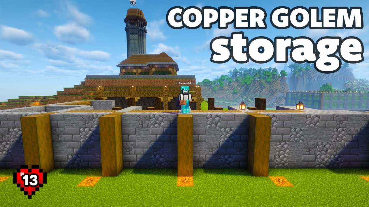 I Start Working On A Copper Golem Powered Storage Room - YouTube