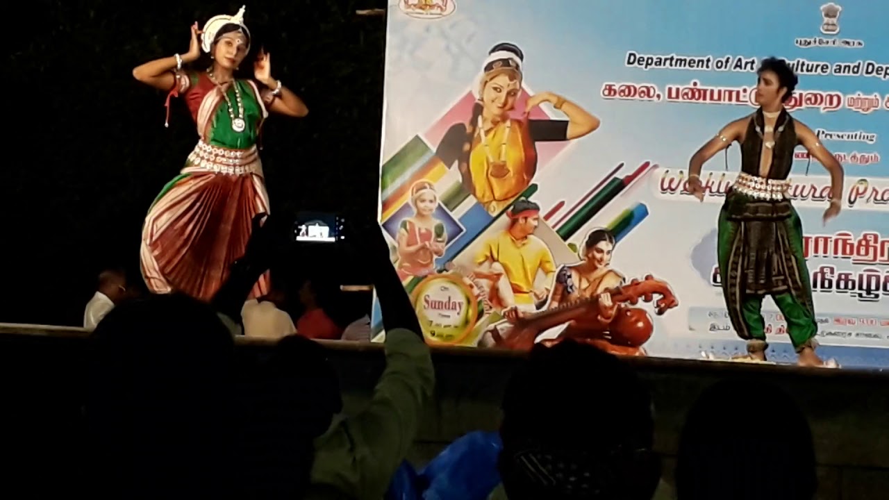 Classical dance at pondicherry sea beach - YouTube