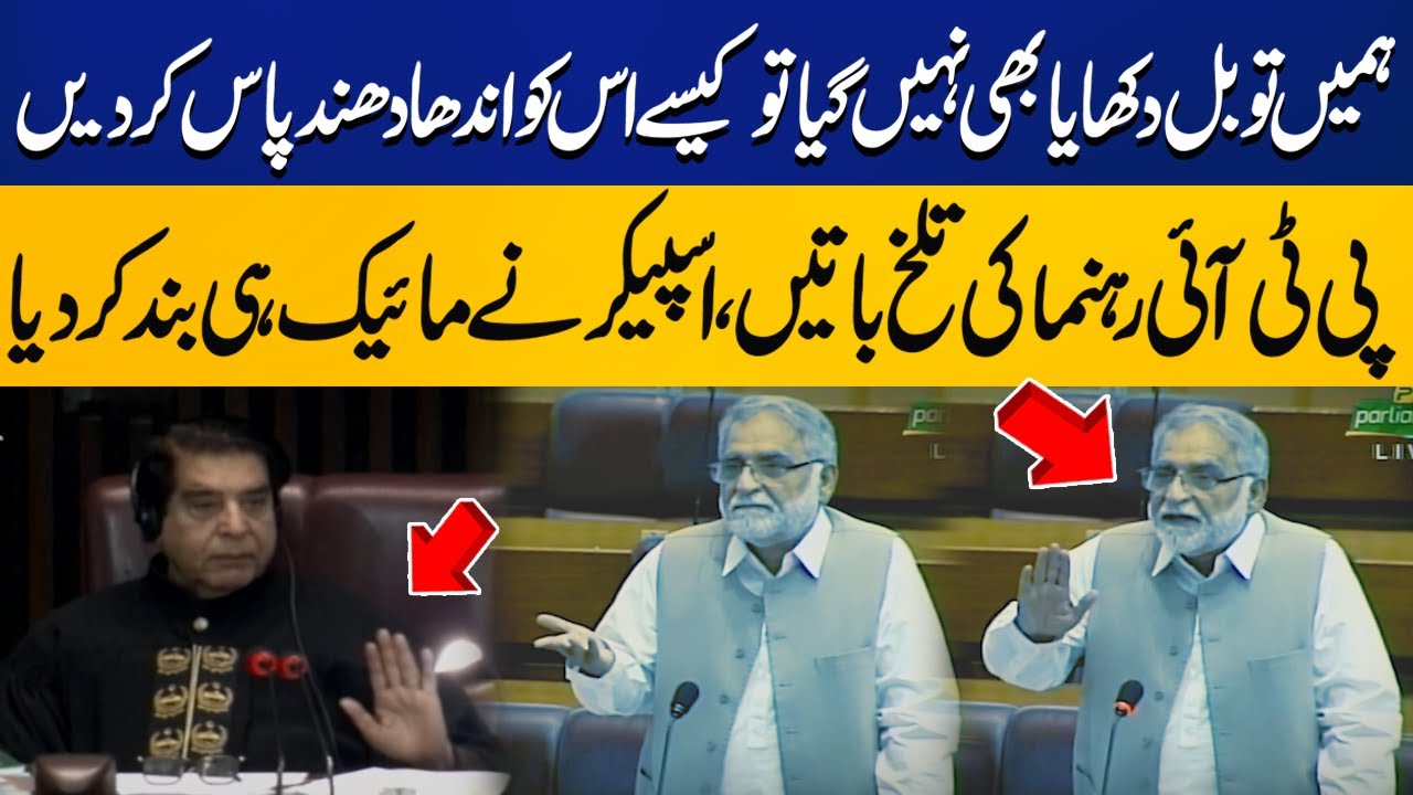 Speaker National Assembly Turned off Mic During PTI Leader Mohsin ...