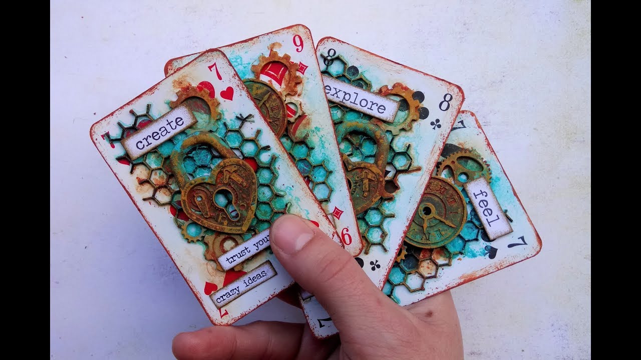 rusty ATC set from playing cards - YouTube