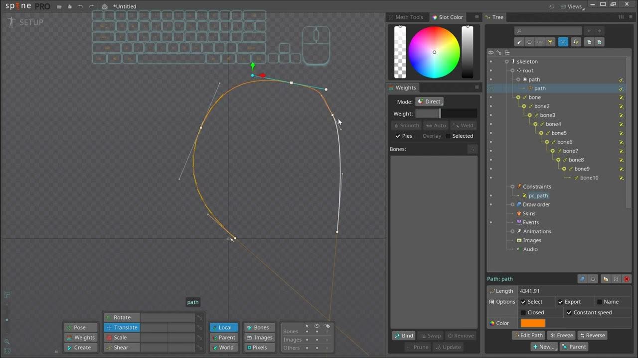 008 Spine 2d path constraint - YouTube