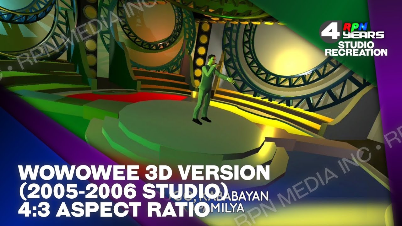 Wowowee Studio in 3D (2005-2006 studio) 4:3 Aspect Ratio - YouTube