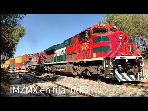 IMPRESIONANTE tren intermodal a toda velocidad con la FXE4653 y FXE4571 ...