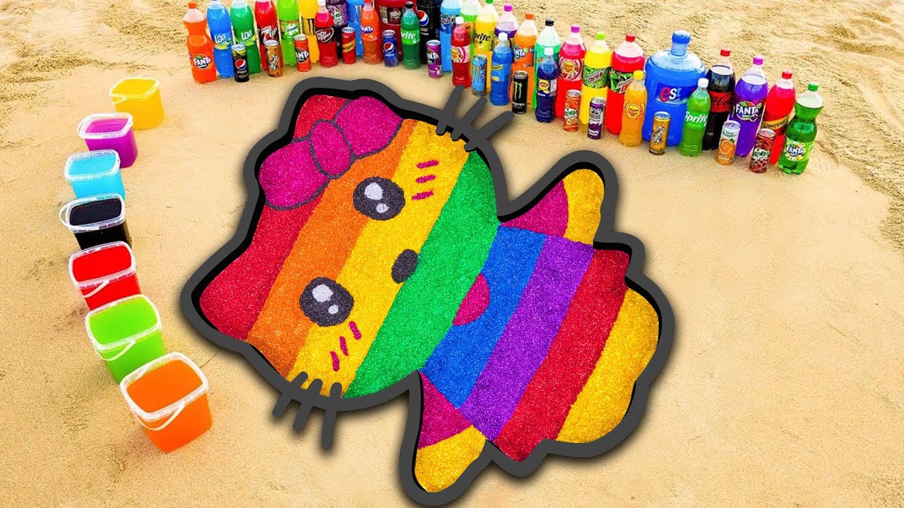 EXPERIMENT Slime - How to make Hello Kitty With Glitter Slime, Orbeez ...