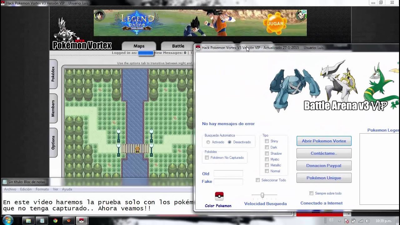 Hack Pokemon Vortex V3 Versión VIP - Captura Automatica [Resubido ...