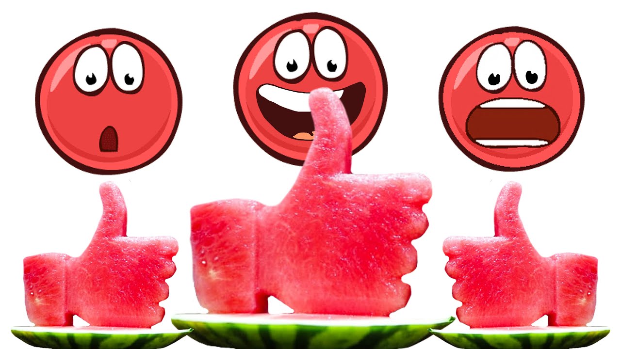 ASMR WATERMELON LIKE BUTTON EATING with RED BALL 4 MUKBANG ANIMATION # ...