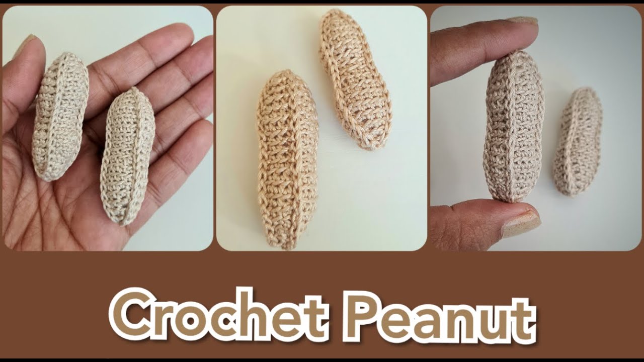 How To Crochet Peanut || Crochet Vegetable || Crochet Amigurumi - YouTube