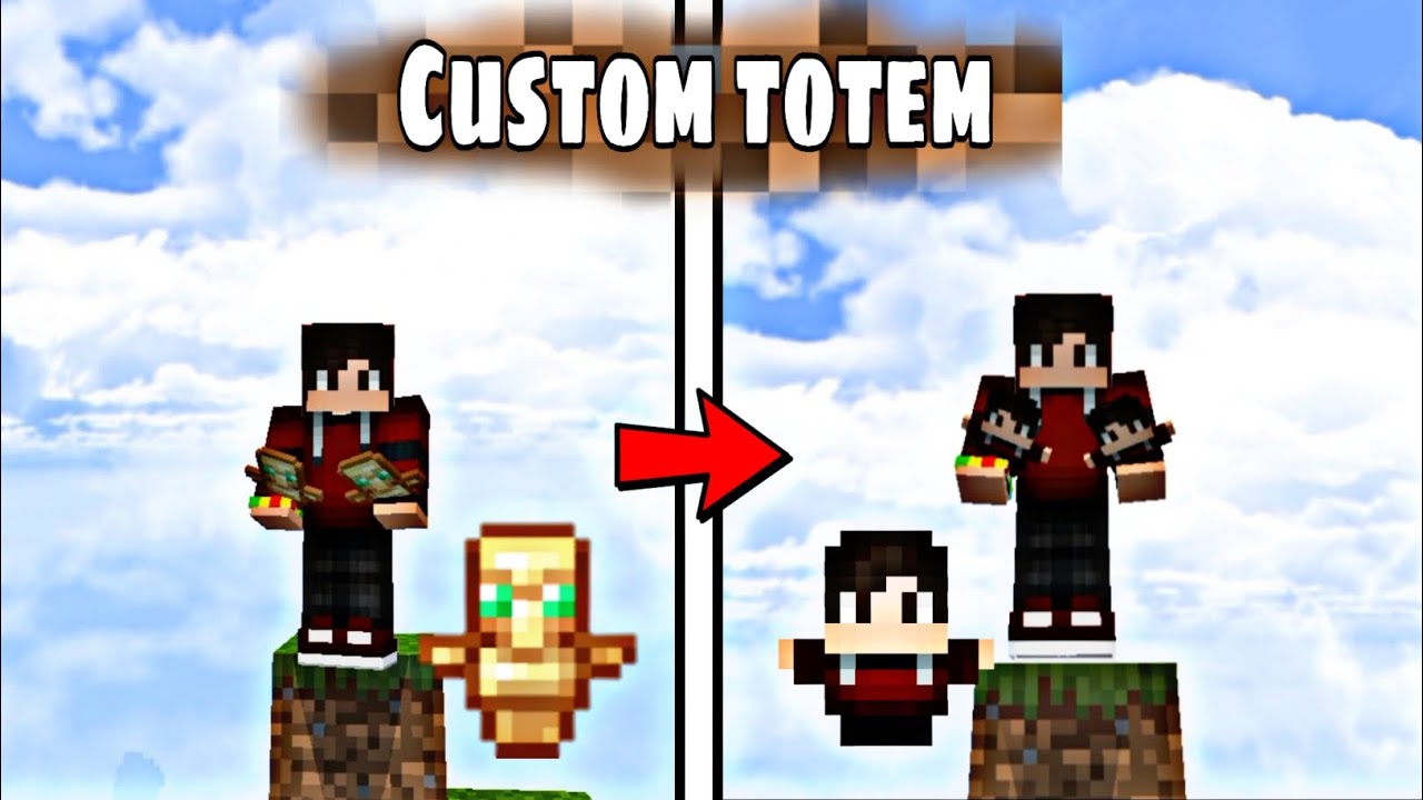 How To Make Custom Totem Of Your Minecraft Skin || #minecraft # ...