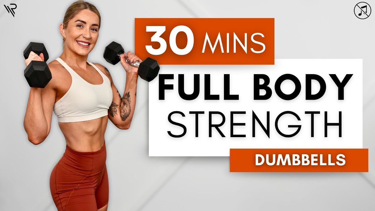 30 Min Full Body Supersets STRENGTH Dumbbell Workout (No Repeats) - YouTube