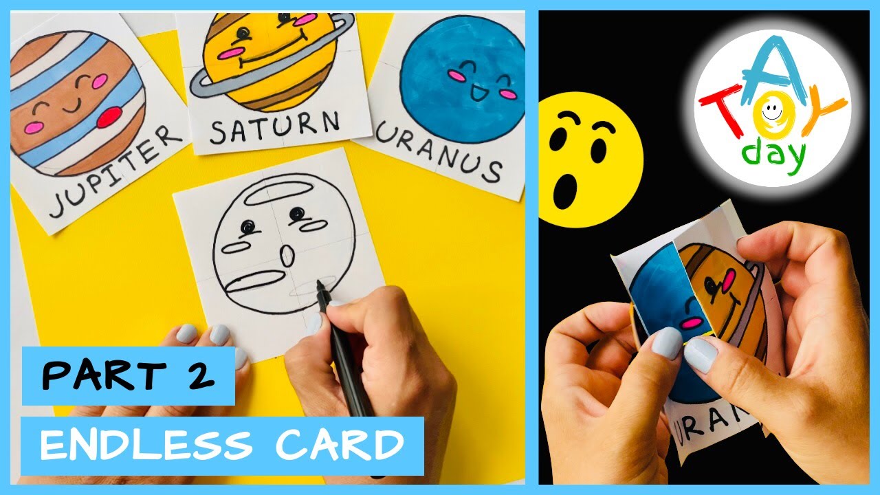 DIY Endless Card Part 2 | Planets | How to draw solar system planets ...
