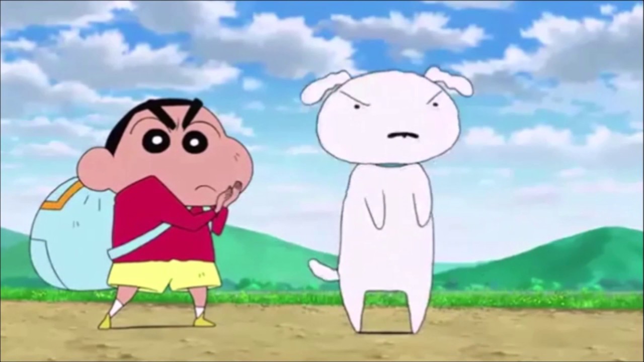 Shin Chan baila con su perro nevado - YouTube