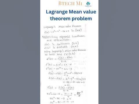 Lagrange mean value theorem f(x) = x^3-x^2-5x+3 in [0,4] - YouTube