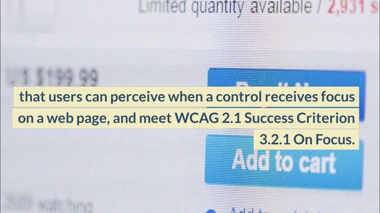 How to implement WCAG 2.1 Success Criterion 3.2.1 On Focus in code with examples - YouTube