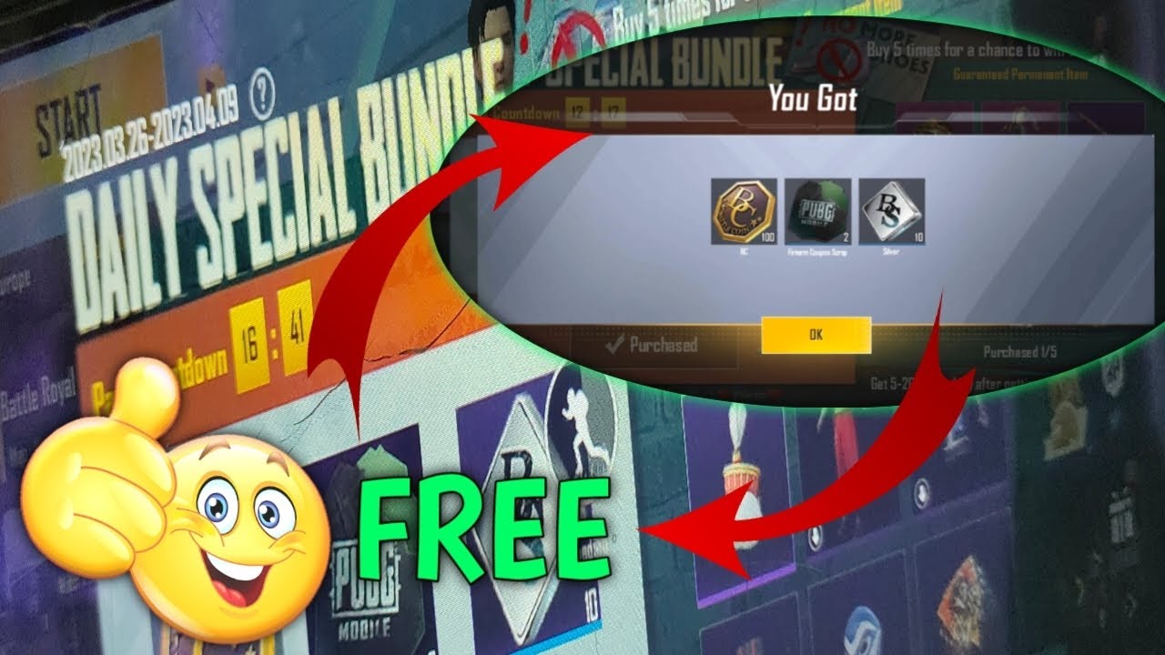 DAILY SPECIAL BUNDLE FREE 🤩PUBG MOBILE LITE - YouTube