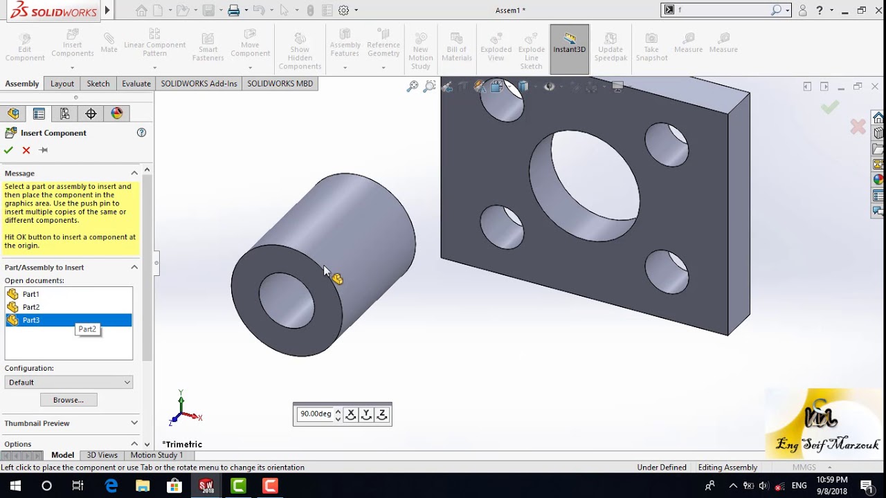 اوامر مهمة لازم تعرفها make part , assembly , fit spline solidworks ...
