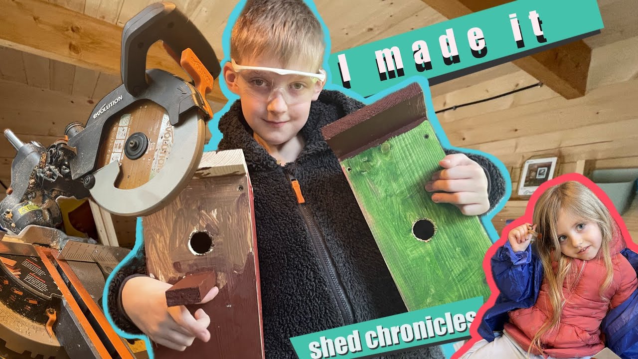 Watch my son's first-time saw skills craft a birdhouse masterpiece! 🔨🪚 ...