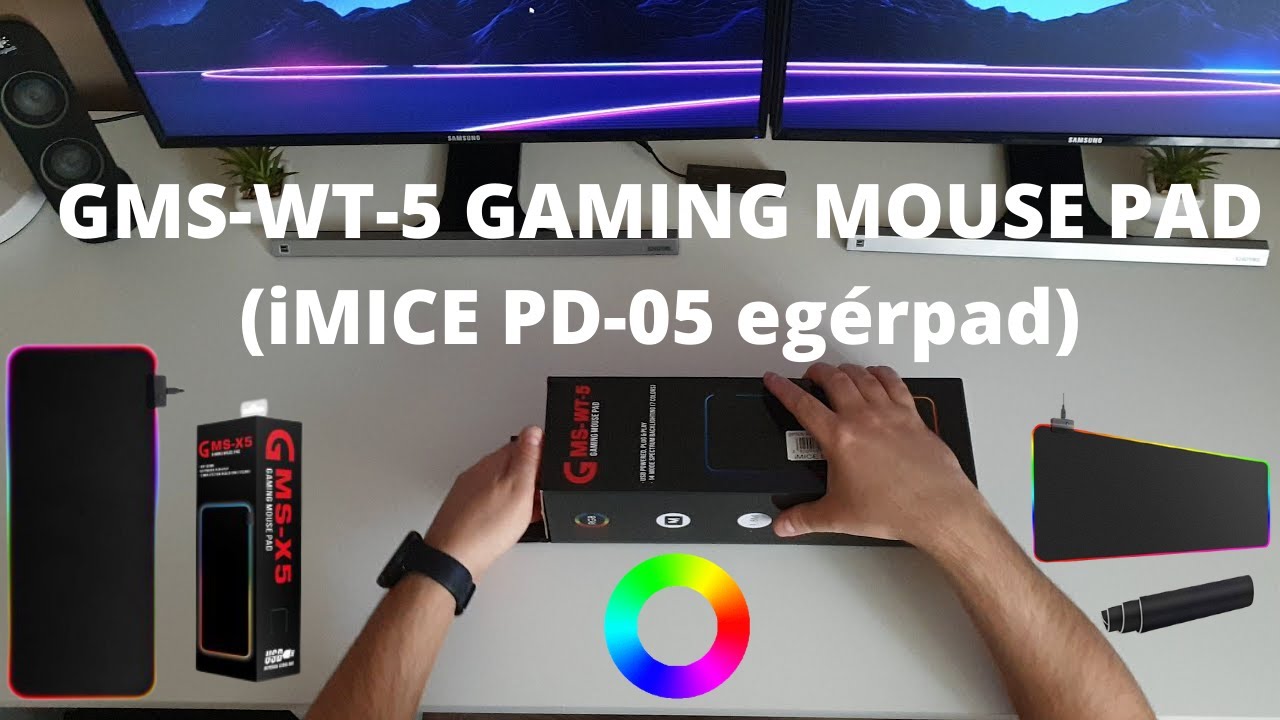 GMS-WT-5 GAMING MOUSE PAD RGB ( iMICE PD-05 egérpad) kicsomagolás - YouTube