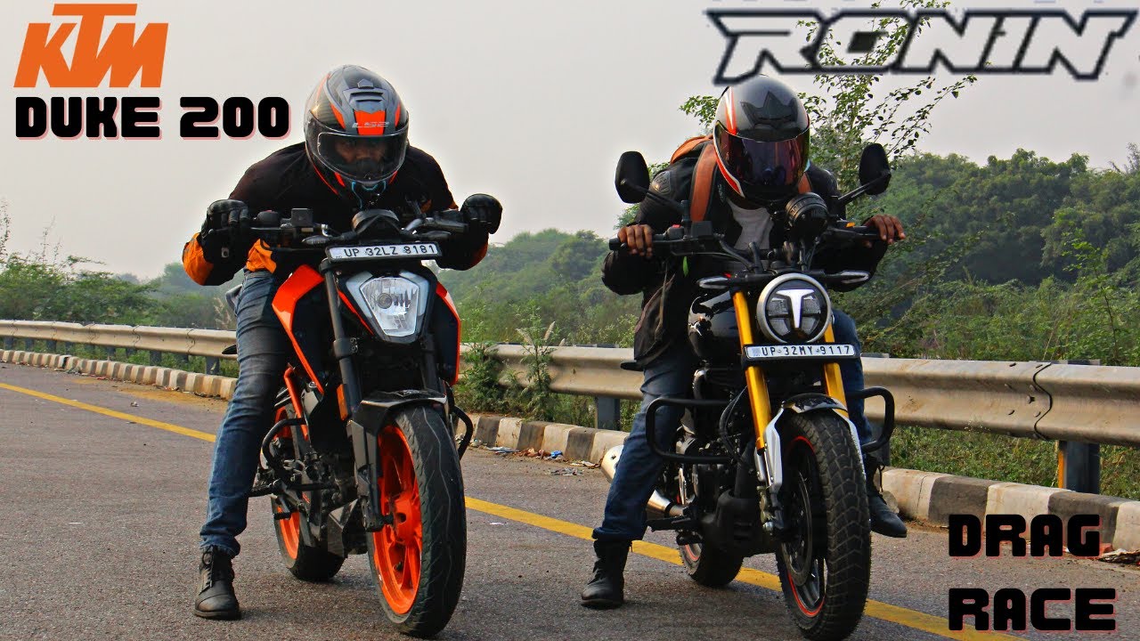 KTM Duke 200 bs6 vs TVS Ronin 225 Drag Race - YouTube