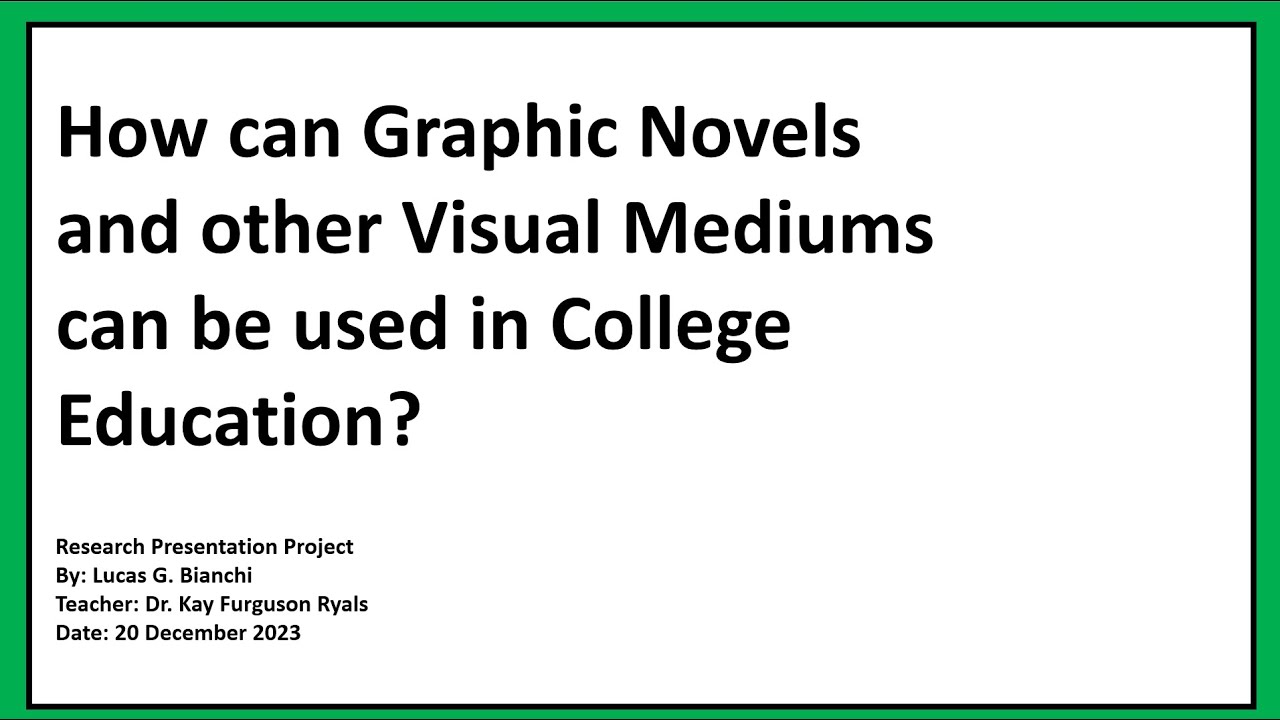 IVC Writing 1 Honors Research Final, Something about Graphic Novels IDK ...