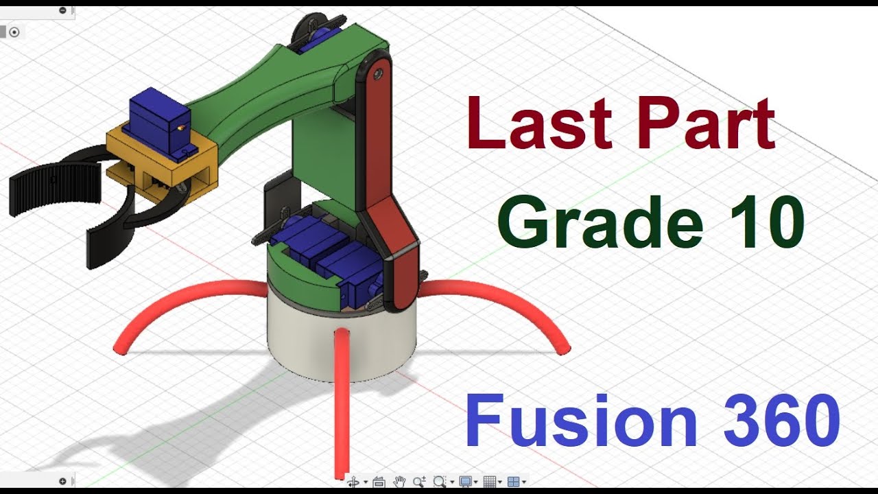 Robotic Arm Last Part Fusion 360 - YouTube