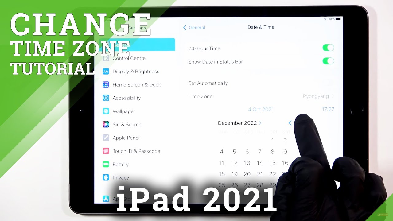 How to Chane Date & Time on iPad 9th Gen - Manage Time Settings on iPad ...