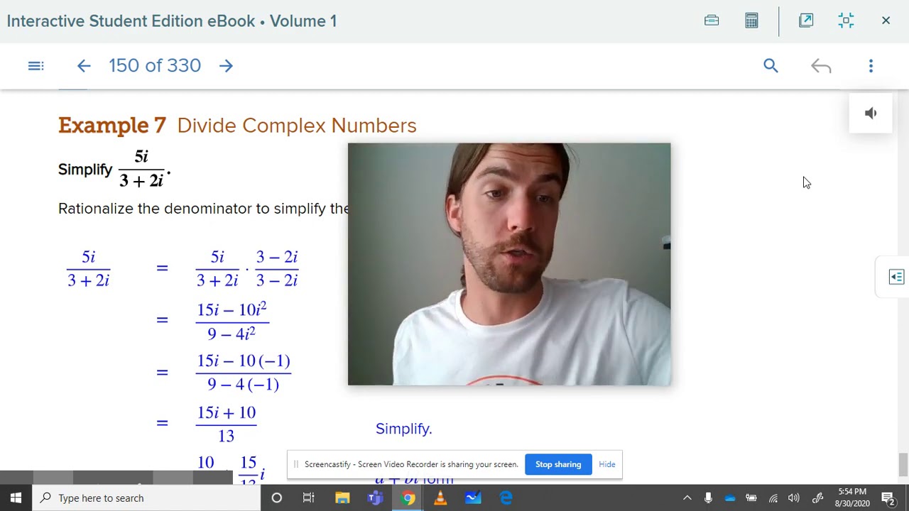 3-3) Example #7, Divide Complex Numbers - YouTube