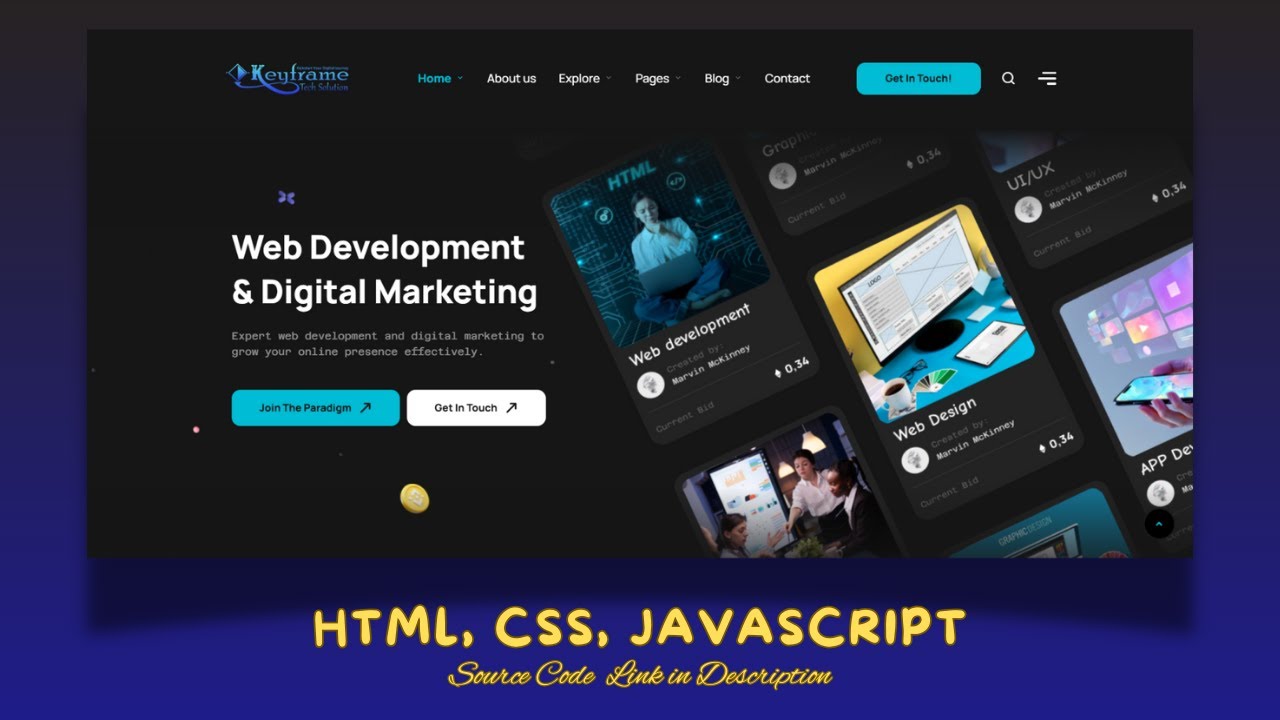 Modern Web Development Landing Page Design | HTML CSS JavaScript Website Demo 🚀 - YouTube