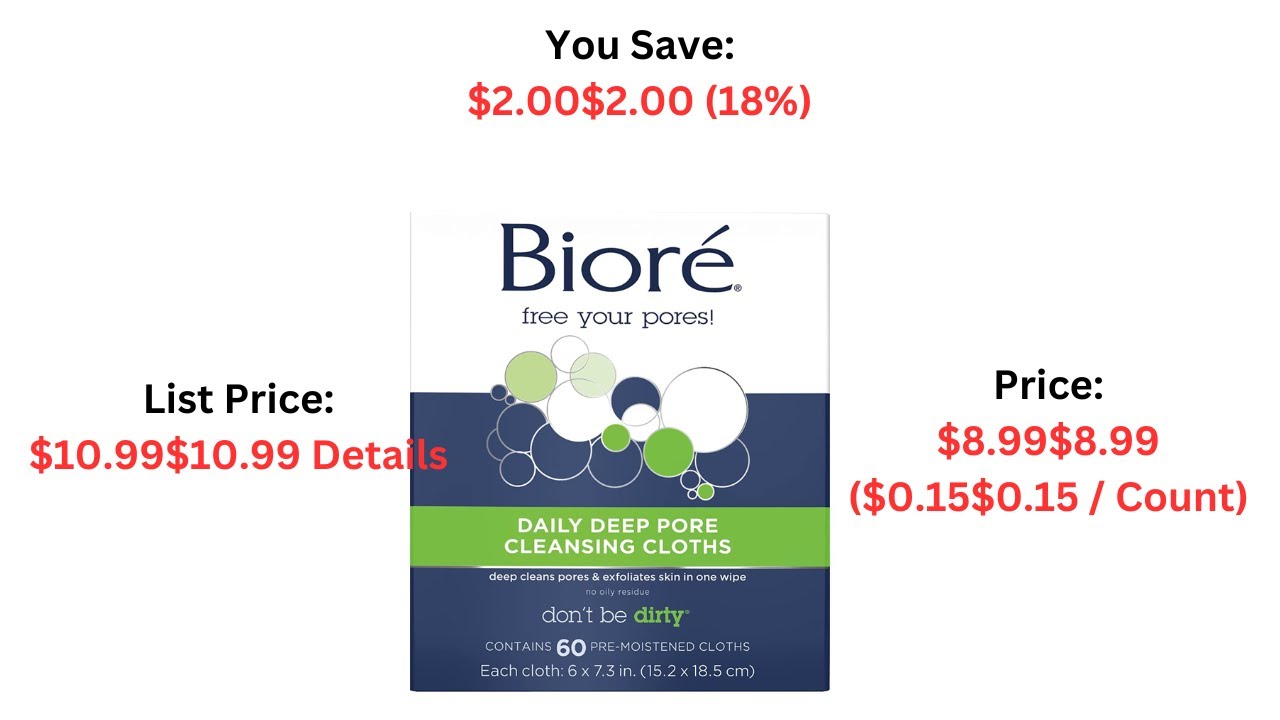 Bioré Daily Make Up Removing Cloths, Facial Cleansing Wipes - YouTube