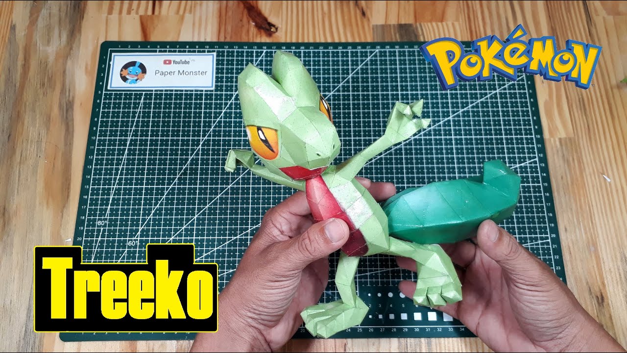 Treeko | Pokemon PaperCraft | modelo de papel | 종이 모델 | 紙モデル - YouTube