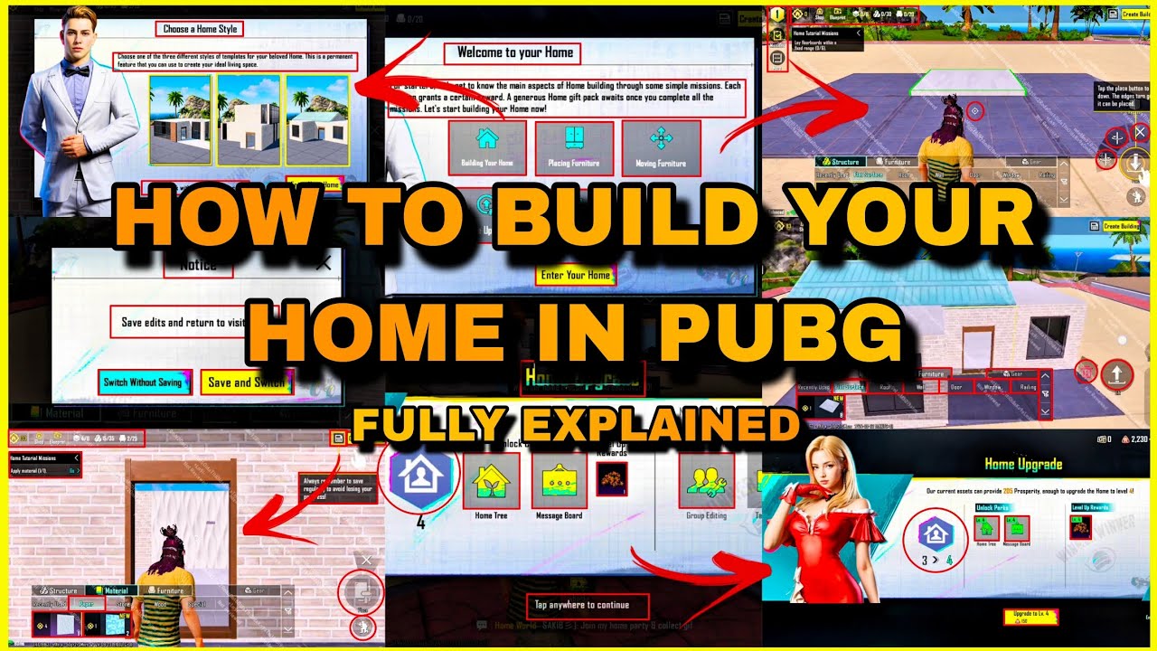 HOW TO BUILD YOUR HOME IN PUBG MOBILE FULLY EXPLAINED | ALL FEATURES ...