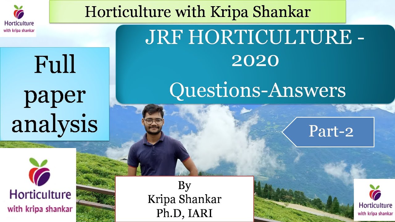 Part 2 #JRF Horticulture 2020 # Question paper discussion# - YouTube