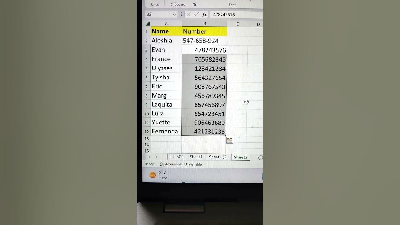 Excel Interview Question | Add dash Between Numbers Without Formula 😳 #excel #exceltips #msexcel ...