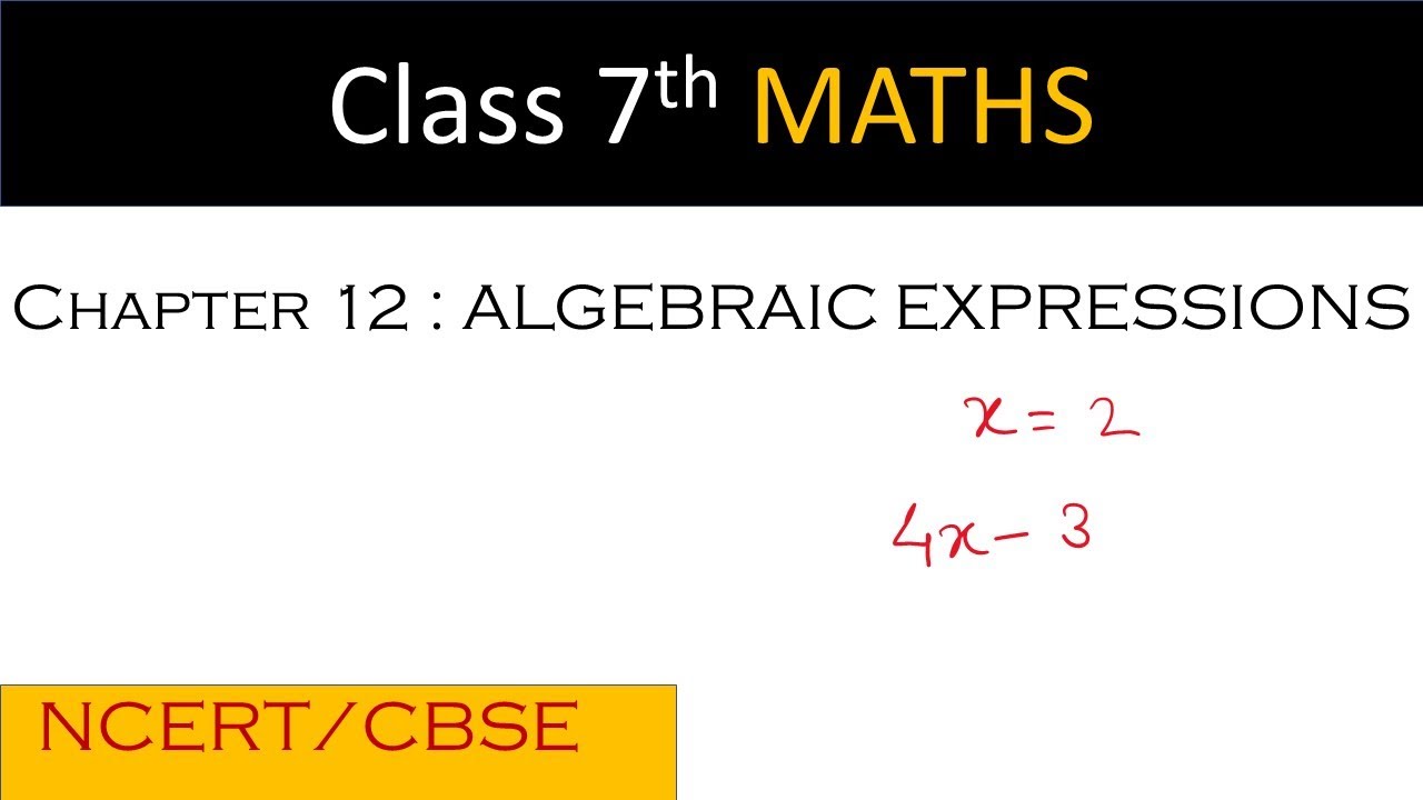 Class 7th maths | chapter 12 | Algebraic Expressions | class 7 ...