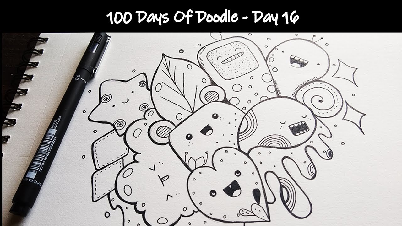 Doodle Art | Day 16 ~ 100 Days Of Doodle ~ Just A Doodle !! - YouTube