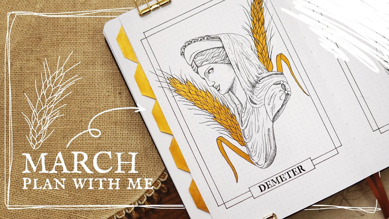 March 2021 Bullet Journal Plan With Me | Greek Goddesses - YouTube
