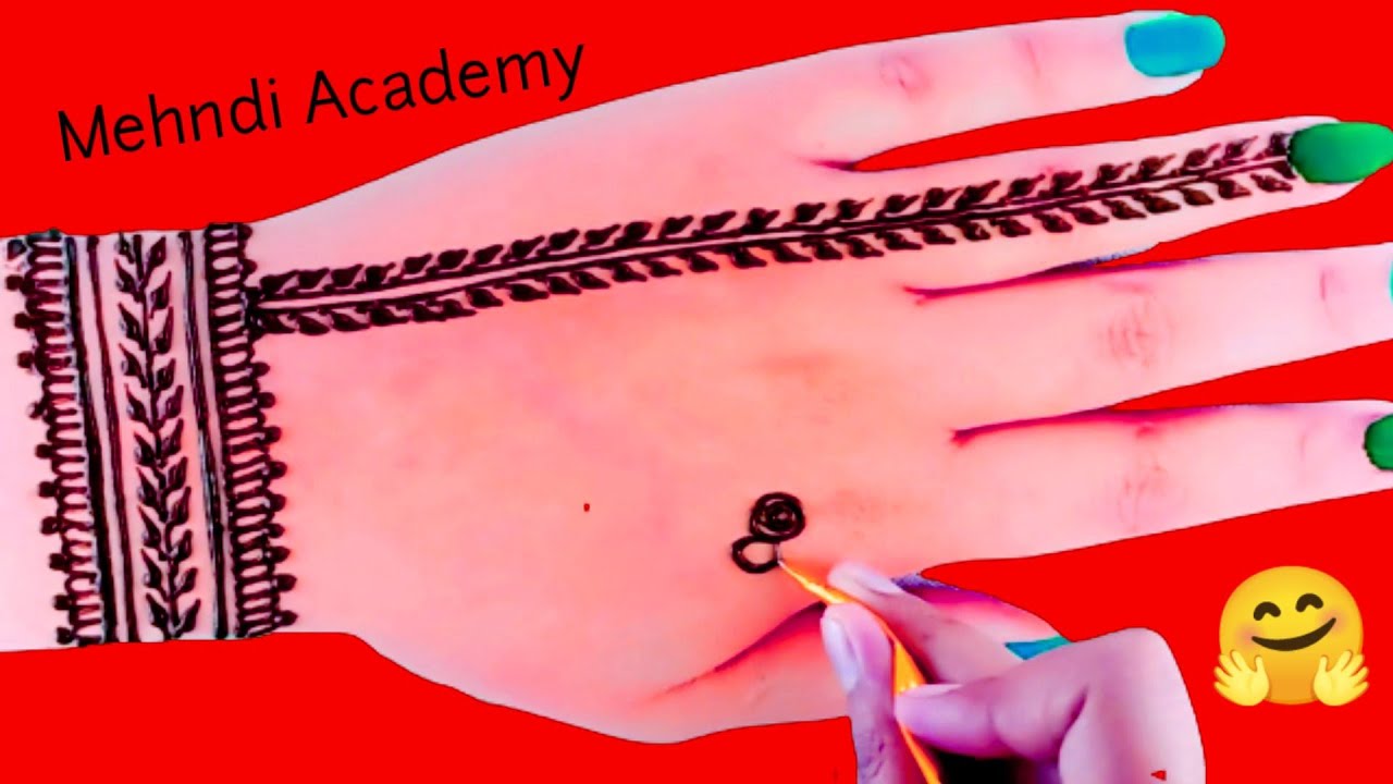 Easiest 🤗way to draw a henna Flower design |Very Beautiful Trendy Leaf ...